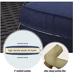 PHI VILLA Outdoor Sectional Wicker Sofa Sets Patio Furniture-Rattan Table and Sofa Chairs (5-Piece, Dining Set)