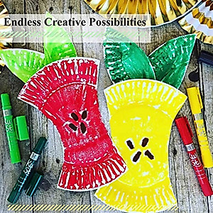 The Pencil Grip Kwik Stix Solid Tempera Paints, Thin Stix Paint Pens, Super Quick Drying, 6 Neon, 6 Metalix & 12 Classic Vibrant Colors - 24 Pack - TPG-620