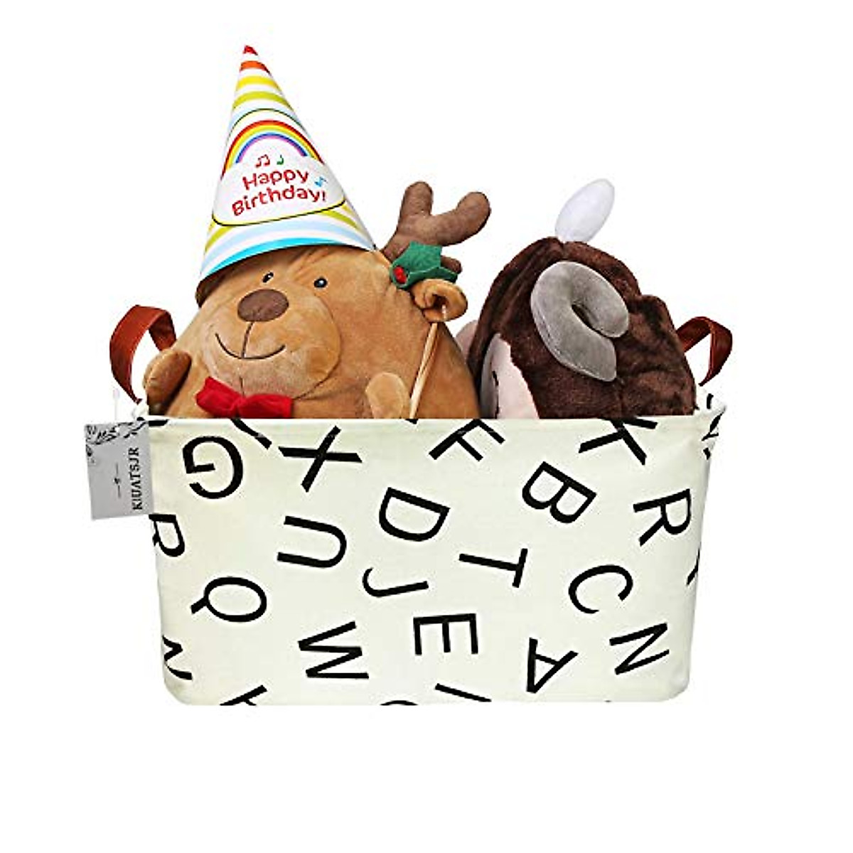 Storage Basket,Nursery Hamper Canvas Laundry Basket Foldable with Waterproof PE Coating Storage for edroom, Closet, Kid's Toys, & Laundry (Alphabet)