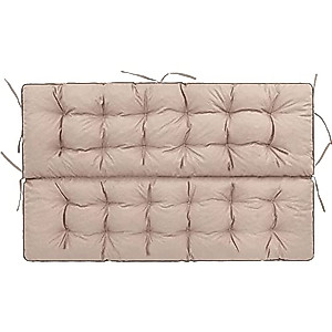 Rlosqvee Porch Swing Cushions, Waterproof Bench Cushion 2-3 Seater Patio Swing Cushions Replacement for Outdoor Furniture (Khaki 55"x40")