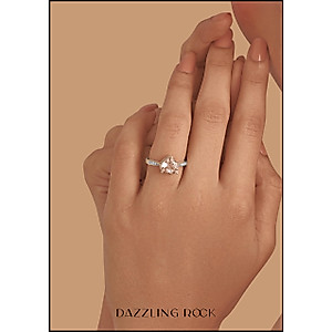 Dazzlingrock Collection 14K Heart-Shaped Morganite & Round Diamond Bridal Promise Engagement Ring, Rose Gold, Size 6.5
