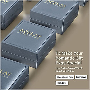 AceLay Necklaces for Women,14K Gold Plated Heart Necklace,18" Chain,Solid 925 Sterling Silver Heart Necklace with AAA+ Cubic Zirconia, Sterling Silver, Cubic Zirconia