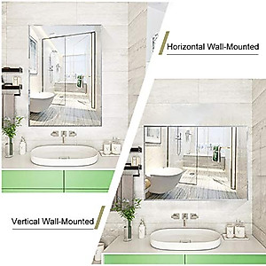 Chende 2 Packs Rectangle Bathroom Mirror with Beveled Edge, 18" x 24" Frameless Vanity Mirror for Bedroom, Entryways, Washrooms, Living Rooms, Modern Wall Mirror
