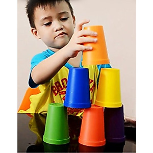 Skoolzy Peg Board Set - Rainbow Stacking Cups - Scissor Tongs for Toddlers