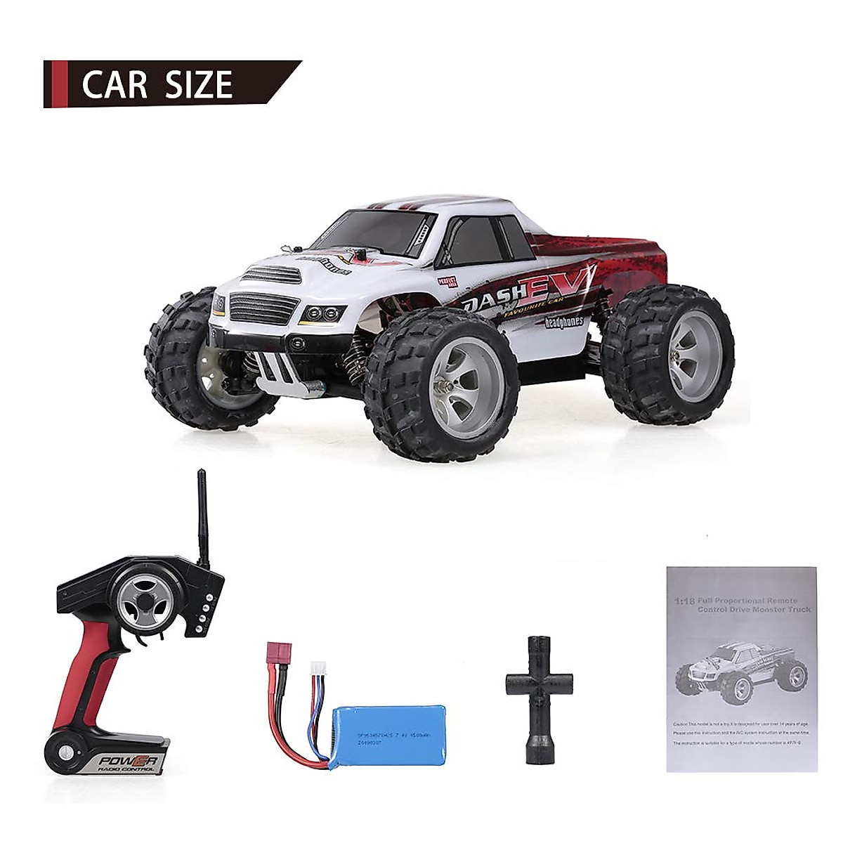 WLtoys A979B RC Car, 1/18 Scale Remote Contro Car, 4WD 70KM/h High Speed RC Truck, 2.4GHz All Terrain Off Road RC Crawler RTR for Kids and Adults