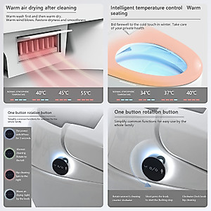 Bidet Toilet Smart Toilets for Bathrooms Modern Toilet with Bidet Built In One Piece Toilet Dual Flush Toilet with Foam Shield, Lubricate Inner Walls, Night Light Illumination (Foam_01)