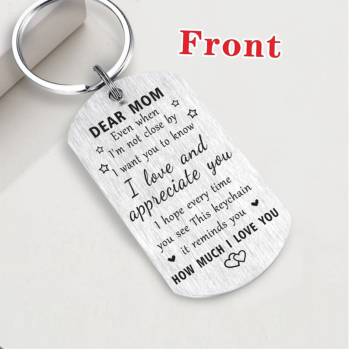 Mom Birthday Gifts, Remember I Love You Mom Keychain, Meaningful Mother Bday Present from Son Daughter