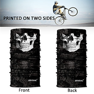 JOEYOUNG Skull Face Mask UV Sun Dust Neck Gaiter Bandana Headwear Motorcycle