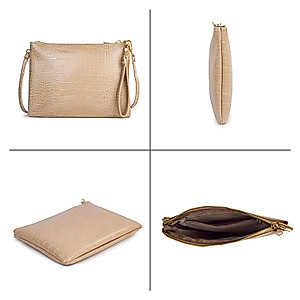 AMELIE GALANTI Small Crossbody Purse Bag For Women,Wristlet Clutch Handbag And Crossbody Wallet With Shoulder Strap For Cell Phone (Pattern-beige)