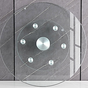 24 Inch Glass Lazy Susan Tempered Glass Round Turntable Rotating Serving With Auxiliary Wheel Design, Thicken Explosion-Proof Tempered Glass, For Sharing Food Easier (Size : Ø 60cm/24in)