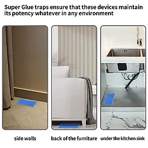 LULUCATCH Mouse Traps 2 Pack, Humane Mouse Trap, Live Catch Release with Super Glue Traps 6 Pack for Mice & Snakes, Larger, Heavier Sticky Traps with Non-Toxic Glue.