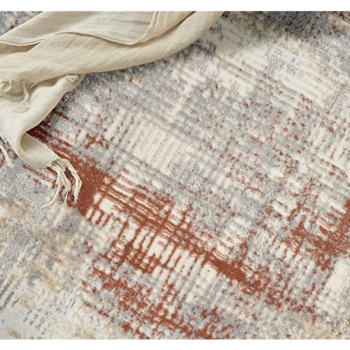 Calvin Klein Rush Ivory/Muti 8' x 10' Area-Rug, Modern, Abstract, Easy-Cleaning, Non Shedding, Bed Room, Living Room, Dining Room, Kitchen (8' x 10')