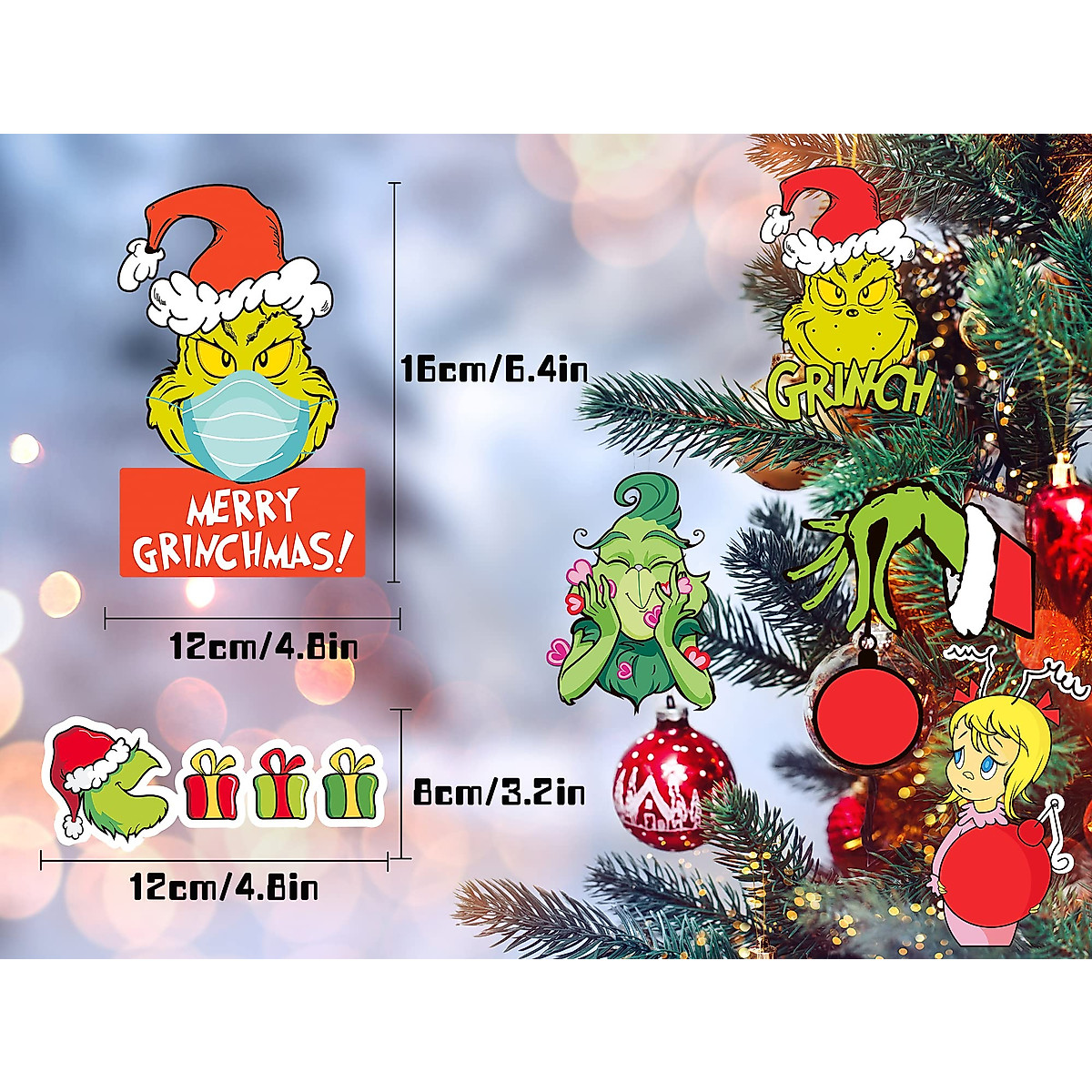 Christmas Tree Ornaments, 24Pcs Felt Hanging Charms Christmas Tree Ornament Xmas Holiday Decorations