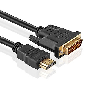 TNP High Speed HDMI to DVI Adapter Cable (50 Feet) - Bi-directional HDMI to DVI & DVI to HDMI Converter Male to Male Connector Wire Cord Supports HD Video 1080P HDTV