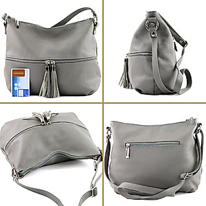 modamoda de - T159 - ital shoulder bag Shoulder bag made of leather, color: mustard yellow