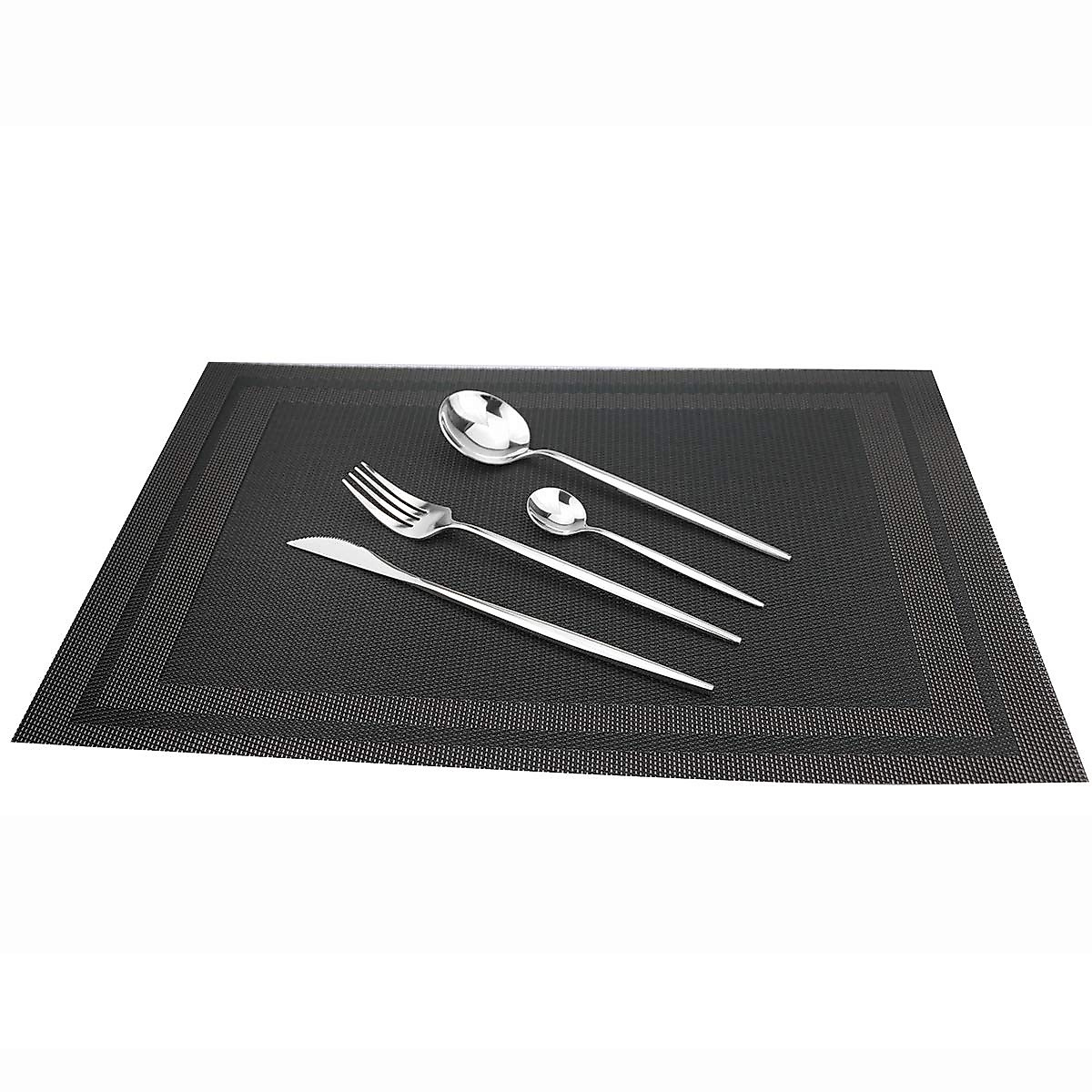 Gugrida 24-Piece Silverware Set - 18/10 Stainless Steel Reusable Utensils Forks Spoons Knives Set, Mirror Polished Cutlery Flatware Set, Great for Family Gatherings & Daily Use (6 set, Silver)