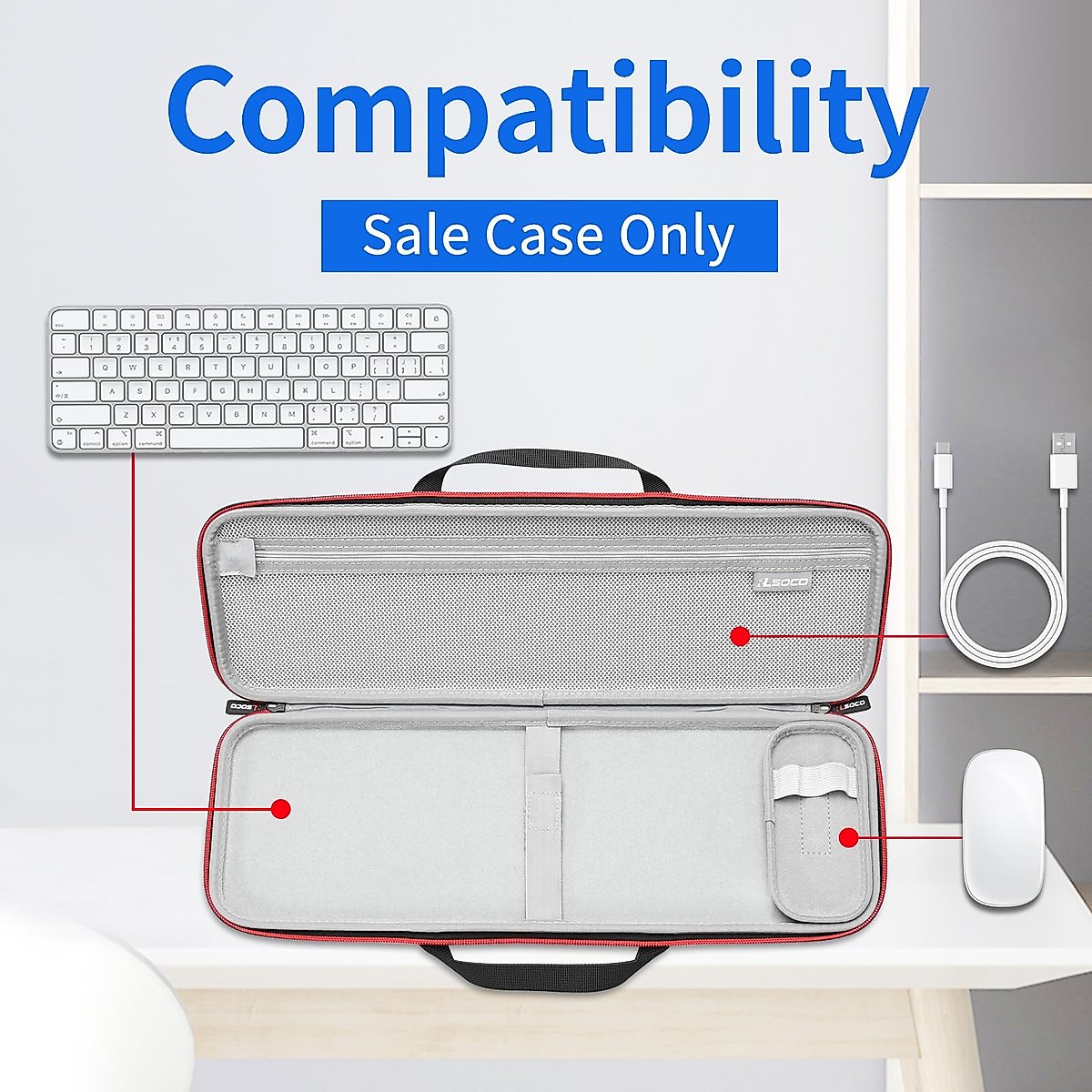 RLSOCO Hard Case for Apple Magic Keyboard (Numeric Keypad) & for Apple Magic Keyboard and Magic Mouse - Black (Case Only)