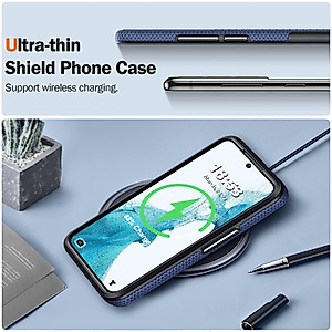 for Samsung Galaxy S22 Case with Screen Protector, Military Grade Drop Proof Protection Galaxy S22 Protective Case Rugged PC Hard & Silcone Shockproof Cover for Samsung S22 5G Phone Case Shell (Blue)