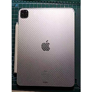 For iPad Pro 2020 & 2021 & 2022 12.9-inch Back Screen Protector 3D Carbon Fiber Ultra Thin Protective Film-2 Packs-Transparent