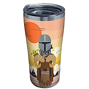 Tervis Triple Walled Star Wars - The Mandalorian Geo Pop Group Insulated Tumbler Cup Keeps Drinks Cold & Hot, 20oz, Stainless Steel