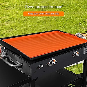 AZURAOKEY 17in/22in/28in/36in Griddle Silicone Protective Mat Cover, BBQ Griddle Heavy-Duty Food Grade Silicone Grill Mat Easy to Clean Barbecue Cover Cooking Accessory