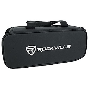 Rockville 4 Pack Mini RF3 Bright DJ Par Up Lights+Bag+RF Remotes+Wireless DMX, Silver