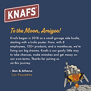 Knafs - Lander 1 Folding Pocket Knife with Clip - EDC for Men, Women, Everyone - Gray Stonewash Blade - Blue G10 Handle