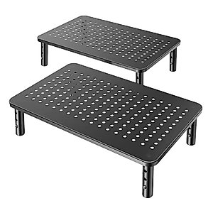 HUANUO Monitor Stand, 2 Pack, Monitor Riser, 2 Monitor Stand Height Adjustable, Computer Monitor Stand for 2 Monitors,Laptop Stand for Desk