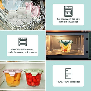 GREATLINK Glass Food Storage Containers with Lids - Glass Meal Prep Containers Reusable, Airtight Food Storage Containers Kitchen Pantry with Lids for Lunch, Bpa Free & Leak Proof