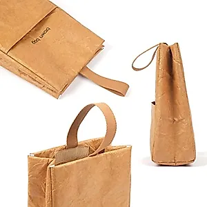 BROWN BAG – Insulated Lunch Bag for Women & Men | Reusable Paper Bag with Durable, Water-Resistant Fabrics | Insulation with Premium Thermal Liner | Simple Design, Brown