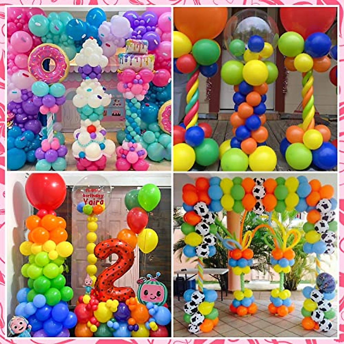 HeyMate Balloon Column Stand Set of 2-65 inch Balloon Stand for Baby Shower, Birthday Party, Wedding, Graduation, Christmas Decorations