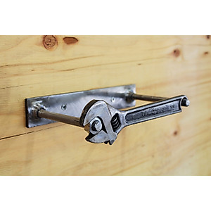 Toilet Paper Holder, Car Guy Gift, Wrench And Nut Bathroom Stand, Automotive Art, Toilet Paper Rack, Steampunk Bathroom Decor, Mancave Decor