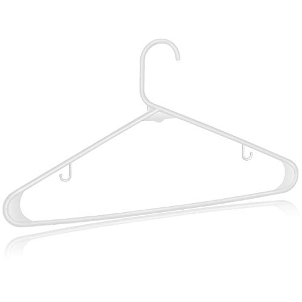 ZenStyle 100 Pack Standard Size White Plastic Hangers for Clothes Lightweight Space Saving Tubular Clothing Hangers