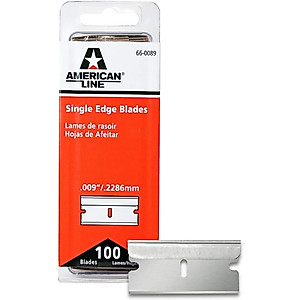 American Line Single Edge Razor Blades - 5000 Blades - .009 Inch Made of High Carbon Steel Utility Blades with Aluminum Backing, Sharp - Fit Box Cutters and Razor Blade Scraper - 66-0089-50P