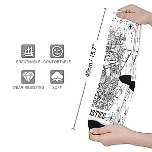 Tarot Card The Justice Socks for Women Socks for Men Crew Socks for Boys Mid Socks for Girls Stocking Stuffers for Teens Casual Athletic Sport Dress Socks