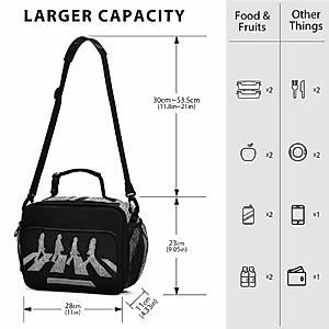 KLL Insulated Lunch Box The People in Scribble Art Leakproof Lunch Bag Reusable for Men Women with Adjustable Shoulder Strap,Lunch Bag for Work, Picnic, Beach¡­