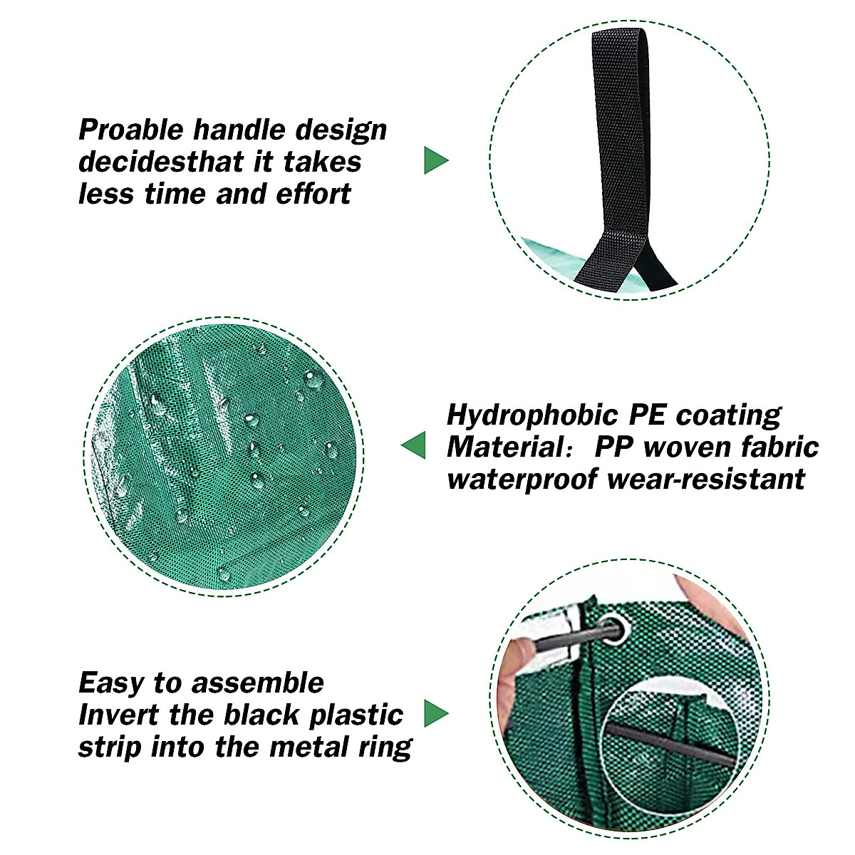 53 Gallons Garden Waste Bags-2 Pack Reusable Yard Waste Bags Heavy Duty,Large Yard Dustpan-Type Garden Bag for Collecting Leaves,Lawn Pool Garden Leaf Waste Bag, Comes-Perfect for Yard, Garden, Lawn