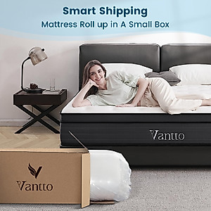 Vantto Full Mattress, 10 Inch Memory Foam Hybrid Mattress, Individual Pocket Springs Mattress with Pressure Relief, Motion Isolation, CertiPUR-US, 100 Nights Trial
