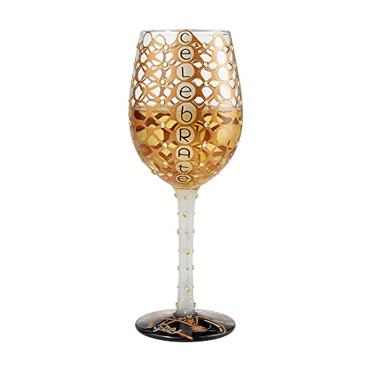 Enesco Designs by Lolita Celebrate Artisan Wine Glass, 15 Ounce, Multicolor