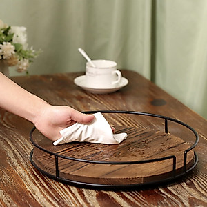 Lazy Susan Organizer, Othran Wood Lazy Susan for Table 13-inch Kitchen Organizer Lazy Susan Organizer for Cabinet Spice Fridge Pantry Countertop, 360 Degree Turntable