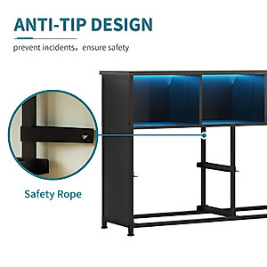 LUMTOK 4-Drawers Dresser with 3 Open Storage Shelves, Fabric Dressers Drawers for Bedroom, Hallway, Nursery, Closets (White)