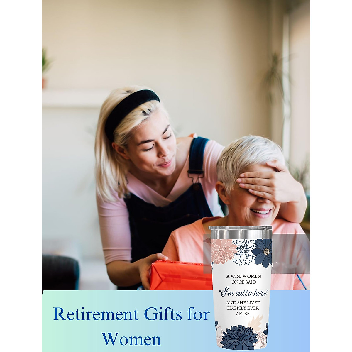 Retirement Gifts for Women-20 Oz Insulated Tumbler Teacher Retirement Gifts, Happy Retirement Gifts for Women, Friends, Bosses, Nurses, Doctors, Mom, Grandma, Coworkers