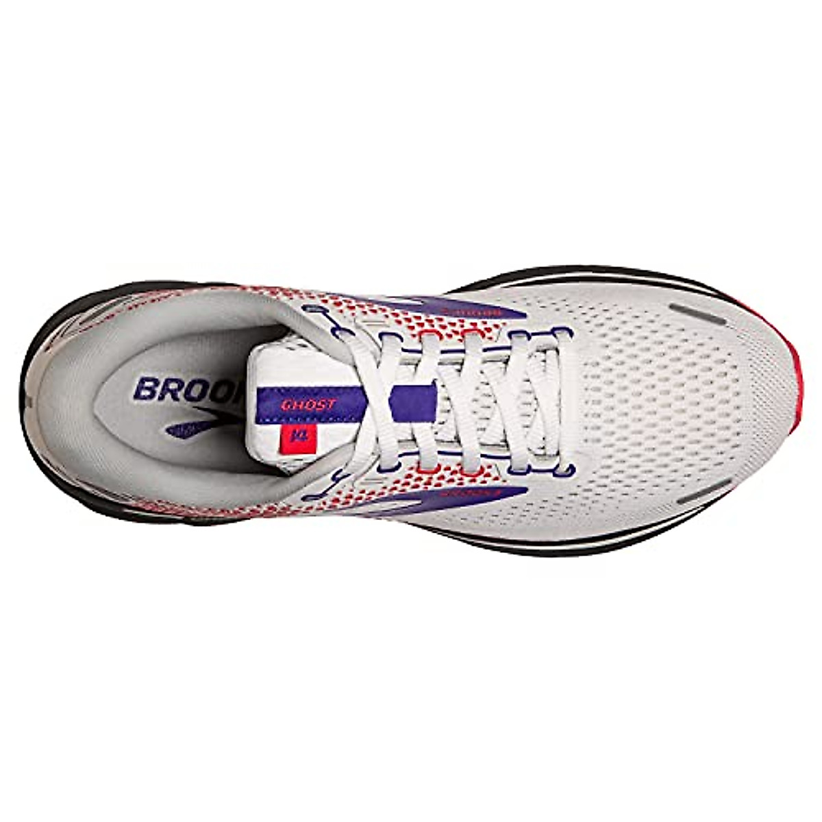 Brooks Women's Ghost 14 Neutral Running Shoe - White/Purple/Coral - 7.5 Medium
