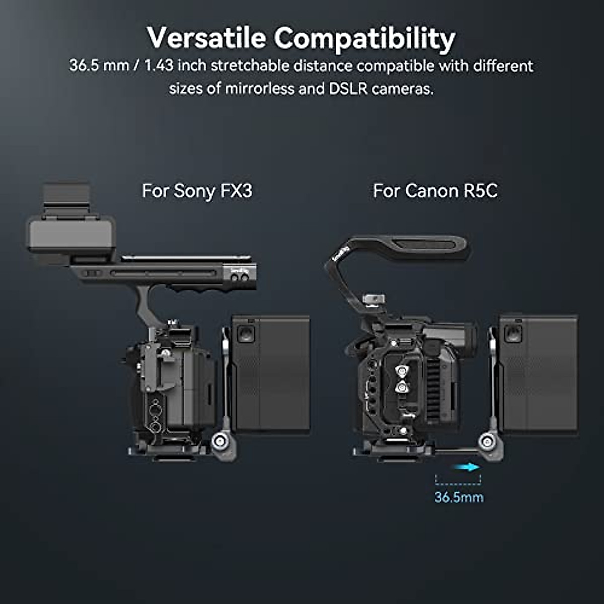 SMALLRIG Bundle V Mount Battery VB50, 3400mAh 50Wh 14.8V Mini V-Mount Battery V-Mount Battery Plate with Quick Release Plate for Arca-Swiss and 1/4"-20 Threads