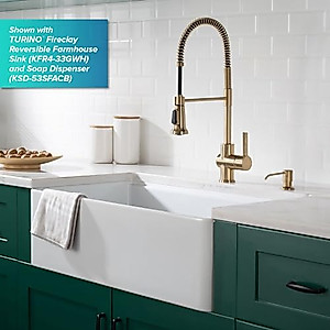 KRAUS Britt 2nd Gen Commercial Style Pull-Down Single Handle Kitchen Faucet in Brushed Brass, KPF-1691BB