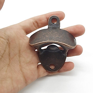 RONYOUNG 12PCS Wall Mounted Bottle Opener Vintage Beer Bottle Opener Suitable for Bars KTV Hotels Homes (Red Bronze)