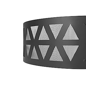 Amazon Basics Outdoor Round Steel Fire Ring - 36-Inch, Lattice Design