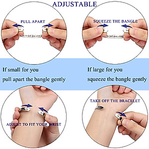 Btysun Inspirational Bracelets for Women Best Friend Bracelets Uplifting Quotes Engraved Cuff Bracelet Gifts for People with Anxiety Sister Daughter Teen Girl Gifts