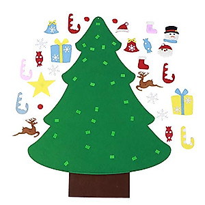 CUIFATI Felt Christmas Tree, DIY Game Could Show Kids Creativeness, Made Felt Fabric, DIY Christmas Tree with 27pcs Ornaments