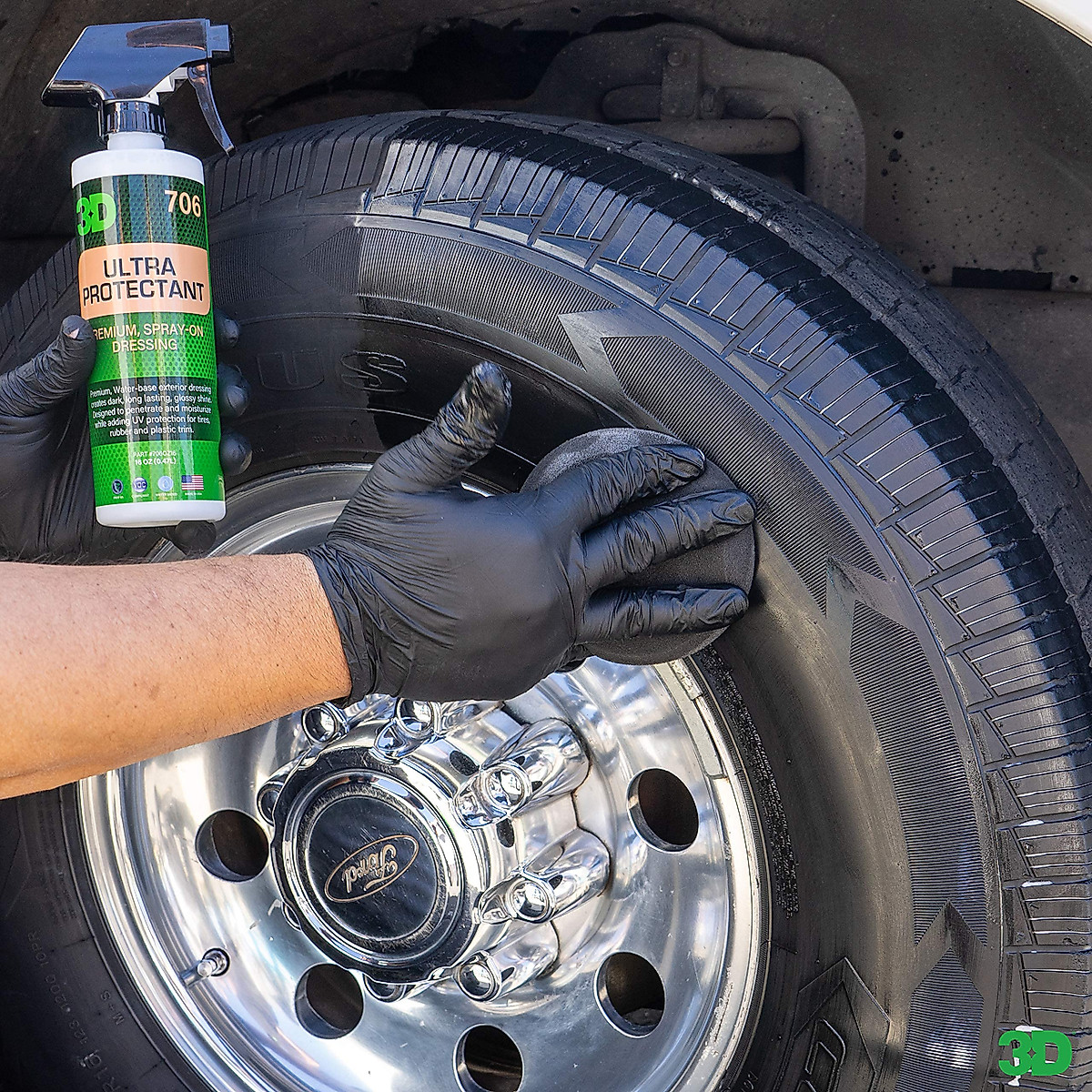 3D Ultra Protectant Tire Shine - Long Lasting, High Shine Tire Spray - Excellent Protectant for Rubber & Vinyl 1 Gallon